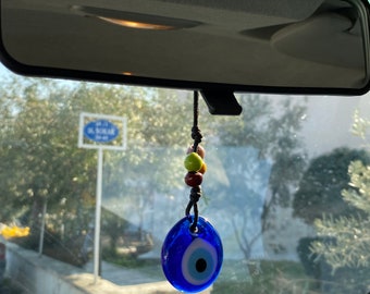 Evil Eye Nazar Stained Glass Look Suncatcher Rear View Mirror Ornament ...