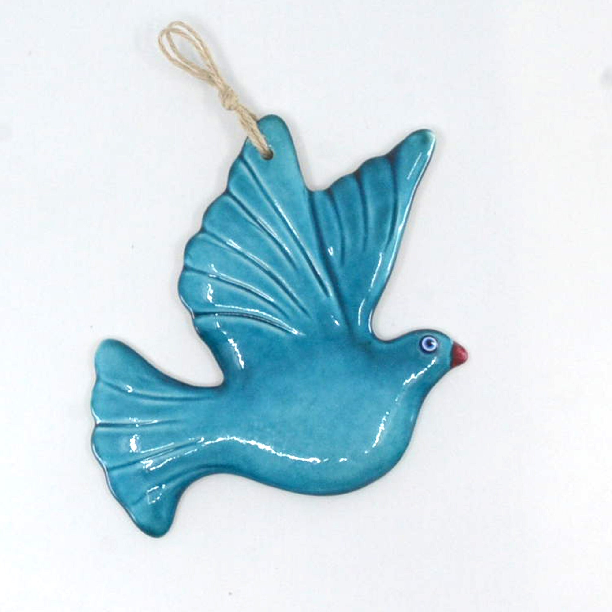 Blue Bird Ceramic Wall Hanging Ornament Backyard Wall Decor Porcelain ...