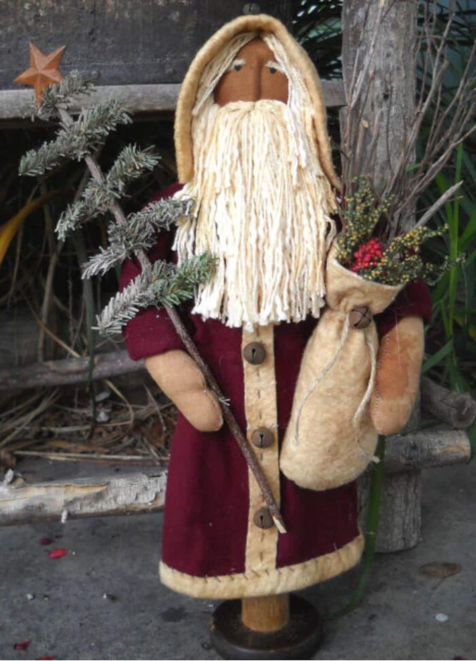 Santa Make Do Doll - Instant Download - PDF - E Pattern - Doll Folkart ...