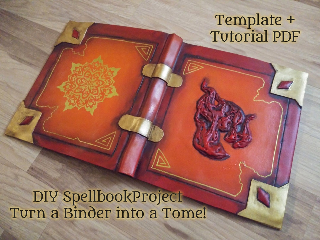 DIY Spellbook Project | Craft Magic Tome of Fire From a 3 Ring Binder ...