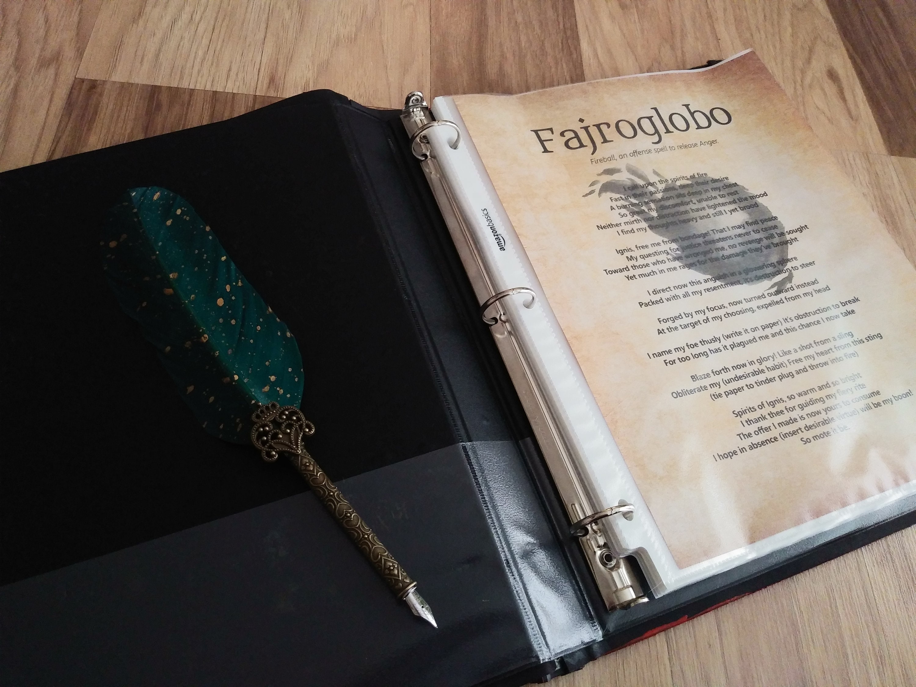 DIY Spellbook Project | Craft Magic Tome of Fire From a 3 Ring Binder ...