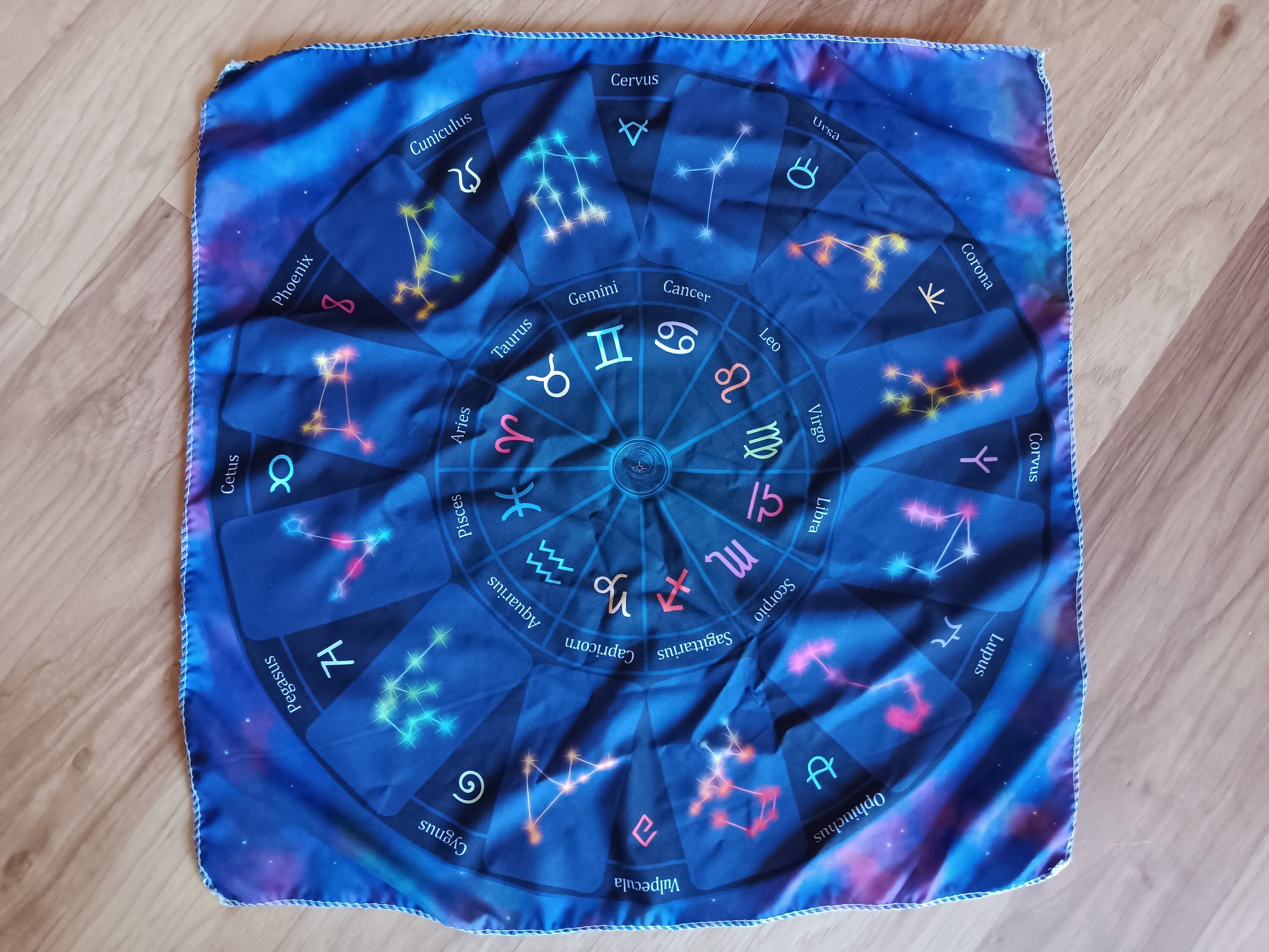 Birth Chart Tarot Spread Cloth With Cusps | Square 20" Tapestry ...