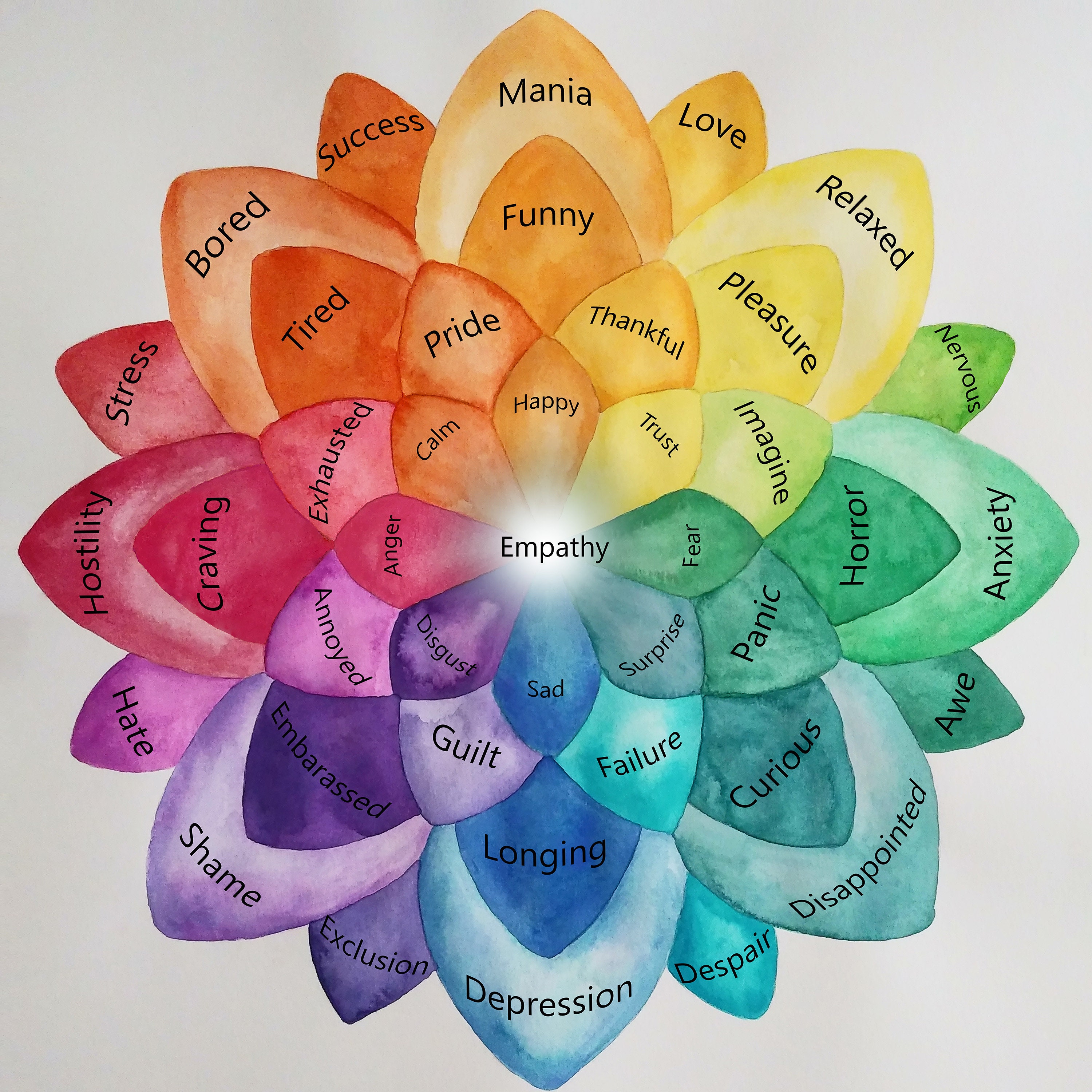 PRINTABLE Feeling Flower Therapy Poster Square Psychology Infographic ...