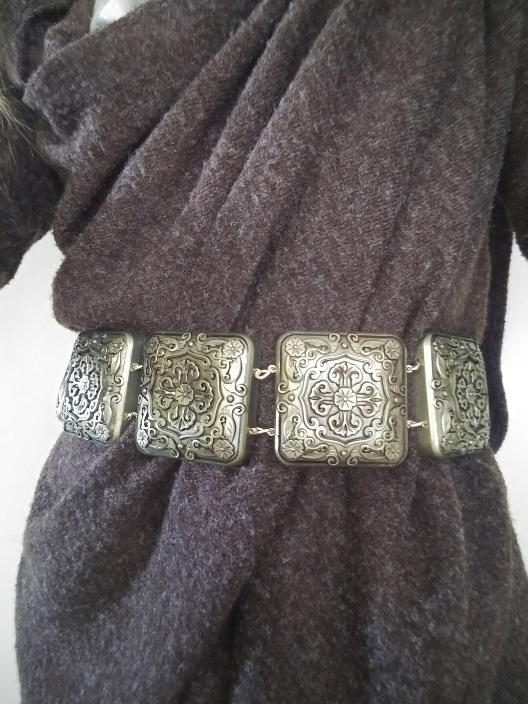 Mage Belts Segmented Resin Cold Cast Antique Gold Silver Copper Patina ...