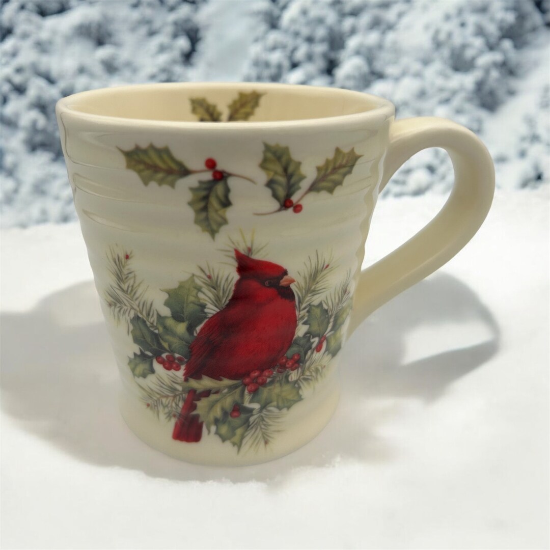 Demdaco Dean Crouser Cardinal and Holly 16 Ounce Ceramic Stoneware Mug ...