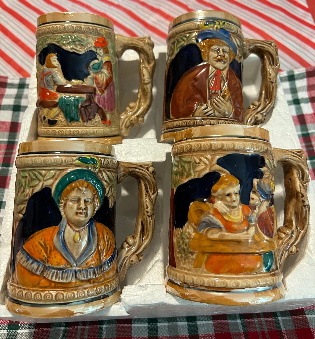 Set of 4 Vintage German Style Mugs/steins With German Villages and ...