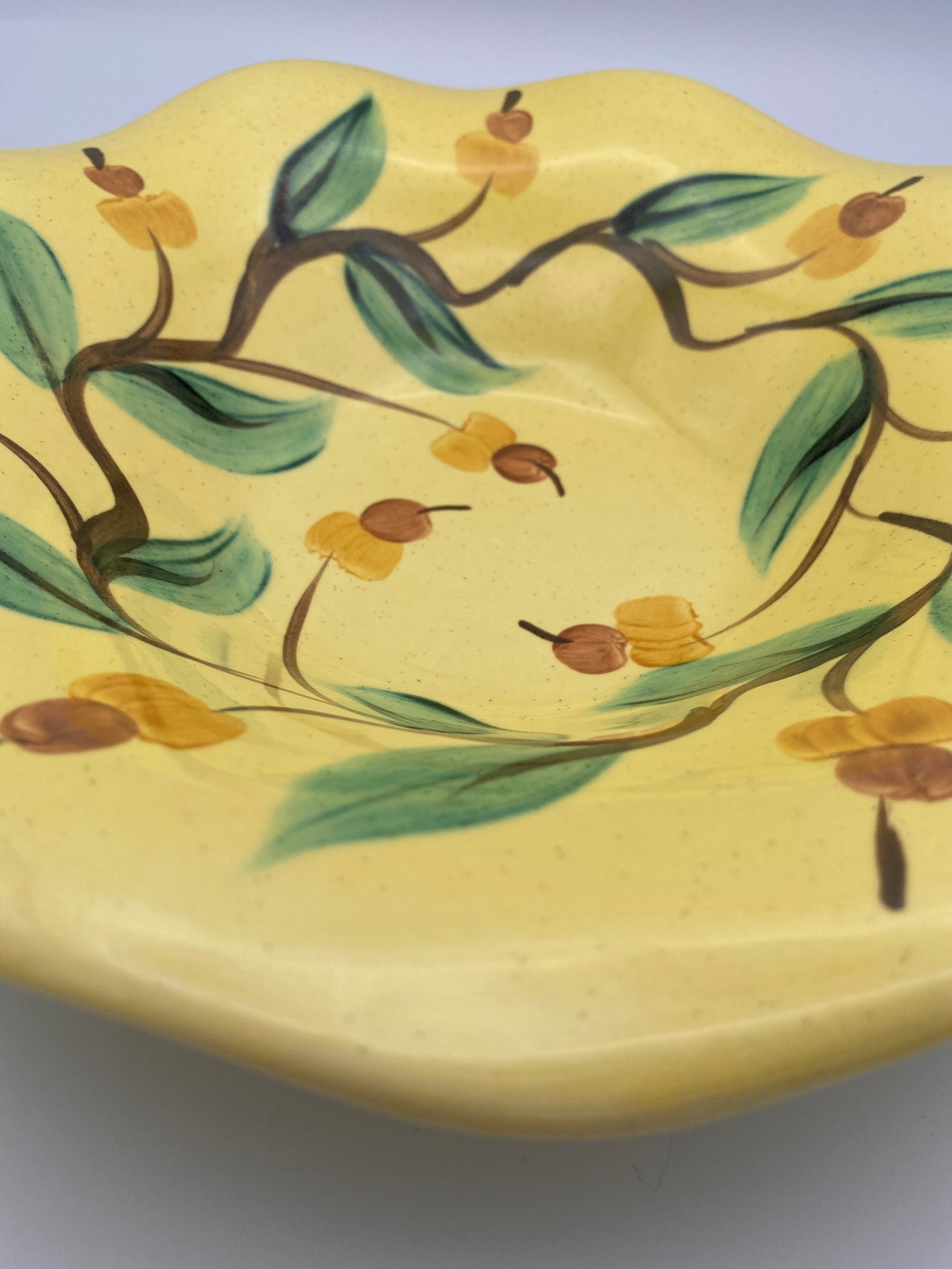 Signed Gail Pittman Pottery Bowl: Siena Acorn Design, Autumn Colors (10 ...