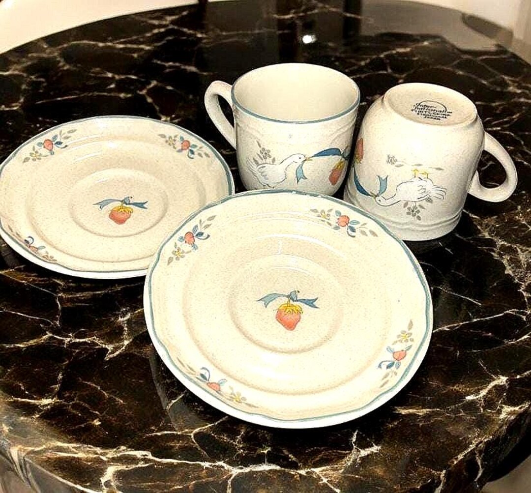 Vintage Marmalade Geese Stoneware Tea Cup and Saucer Set - Japan - Etsy