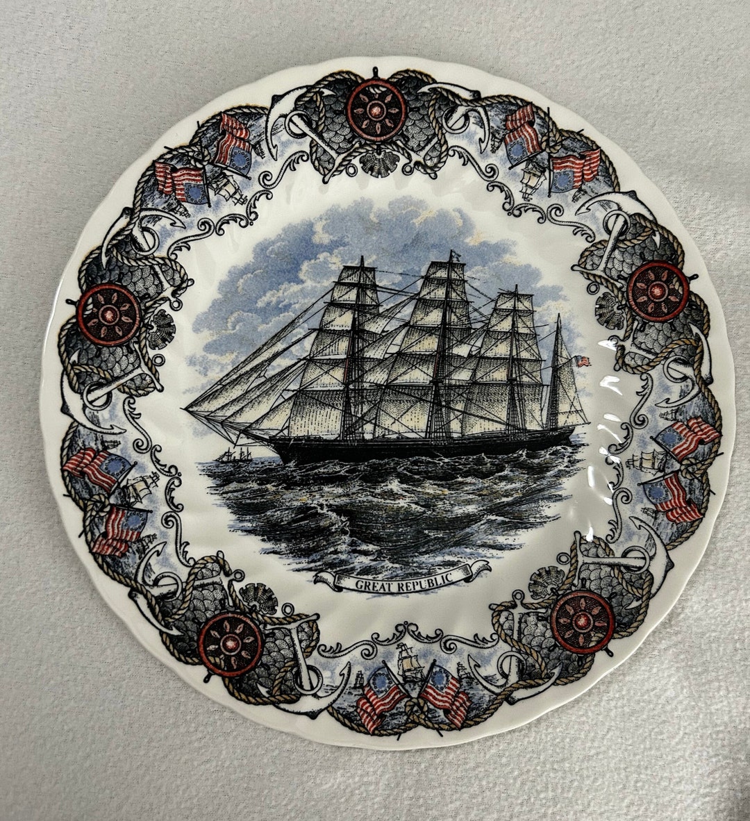Vintage Ship "great Republic" Dinner Plate Replacement One of the Tall ...