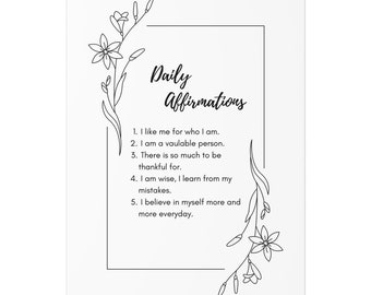 Daily Affirmations Poster - Etsy