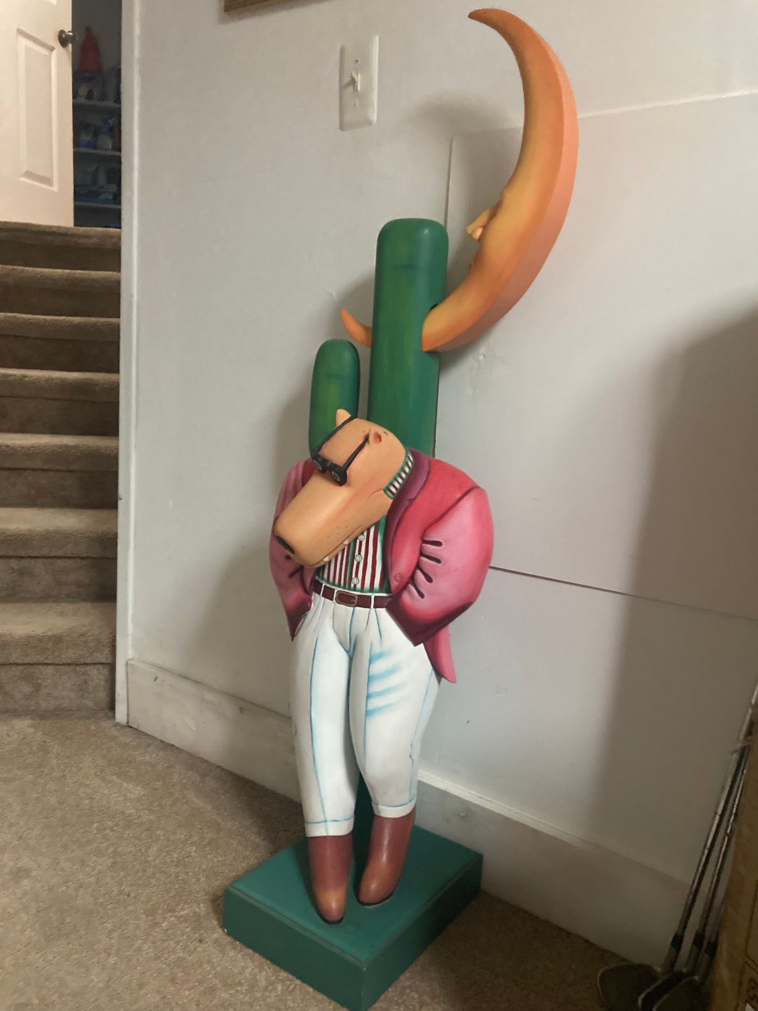 Markus Pierson Dreaming of Her Sculpture Wood Sculpturer 1987 48 Inches ...