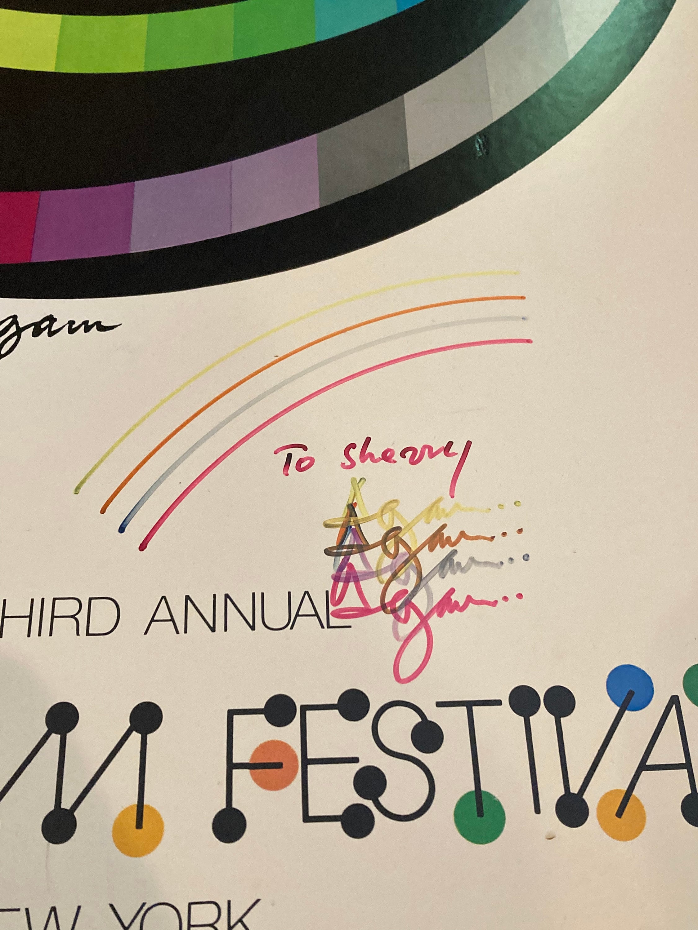 YAACOV Agam Signed Poster From 1985 With Hand Drawing - Etsy