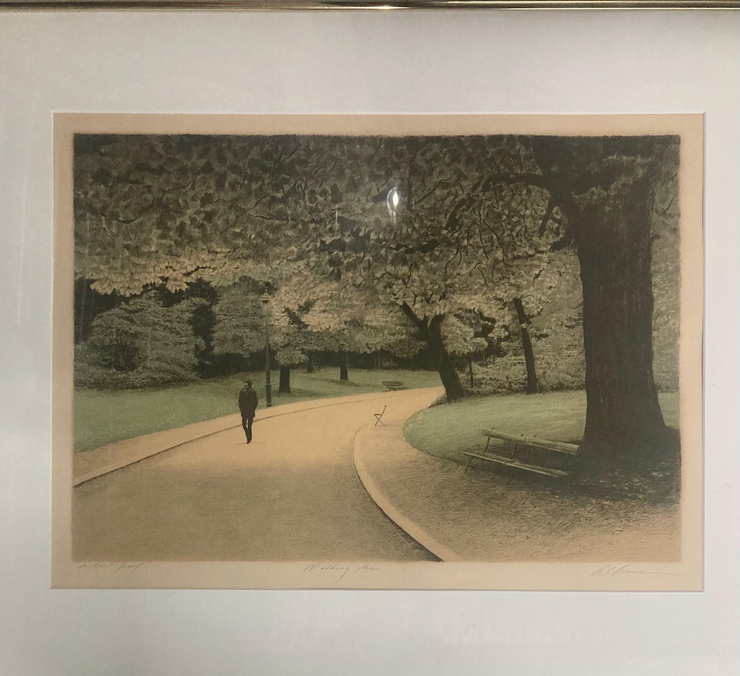 Harold Altman Lithograph “walking Man” Artist Proof - Etsy