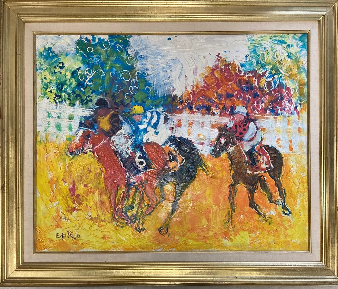 Willering Epko Expressionist Oil Painting “horse Racing” - Etsy