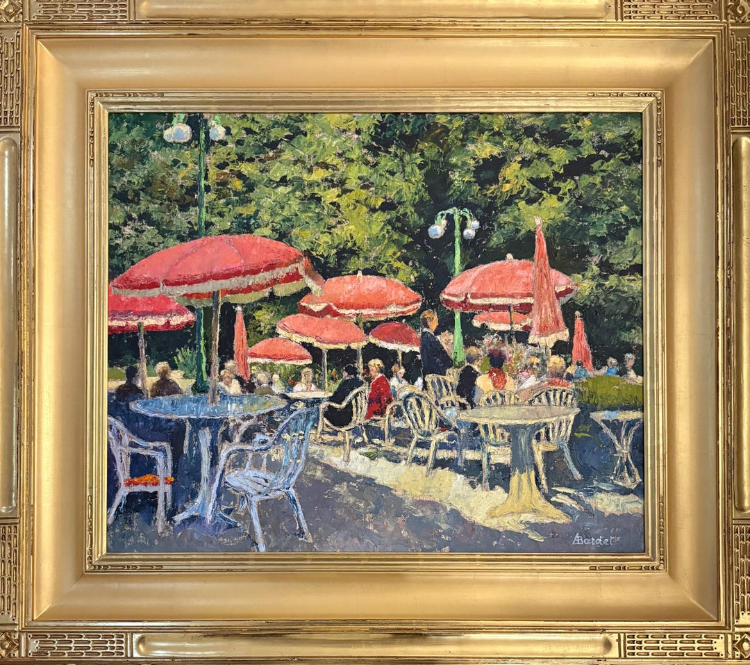 Andre Bardet Original Painting Oil on Canvas “garden Scene” - Etsy
