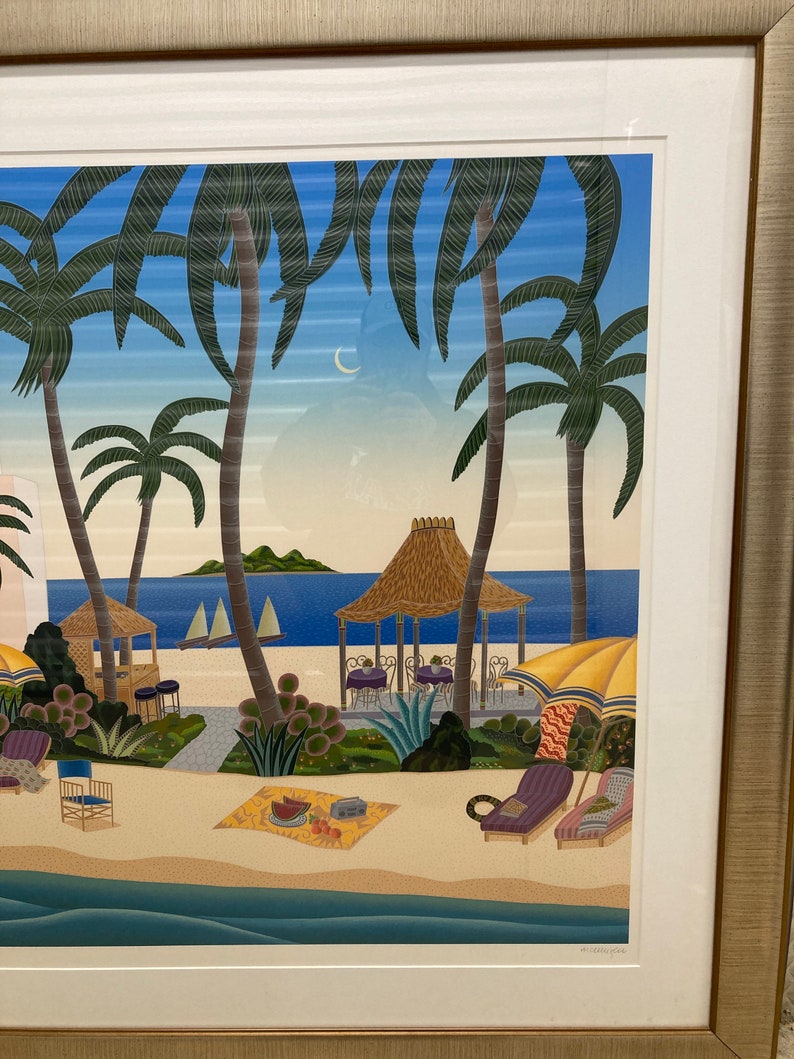 Thomas Mcknight Artist Proof Serigraph “caribbean Lagoon” Signed and ...