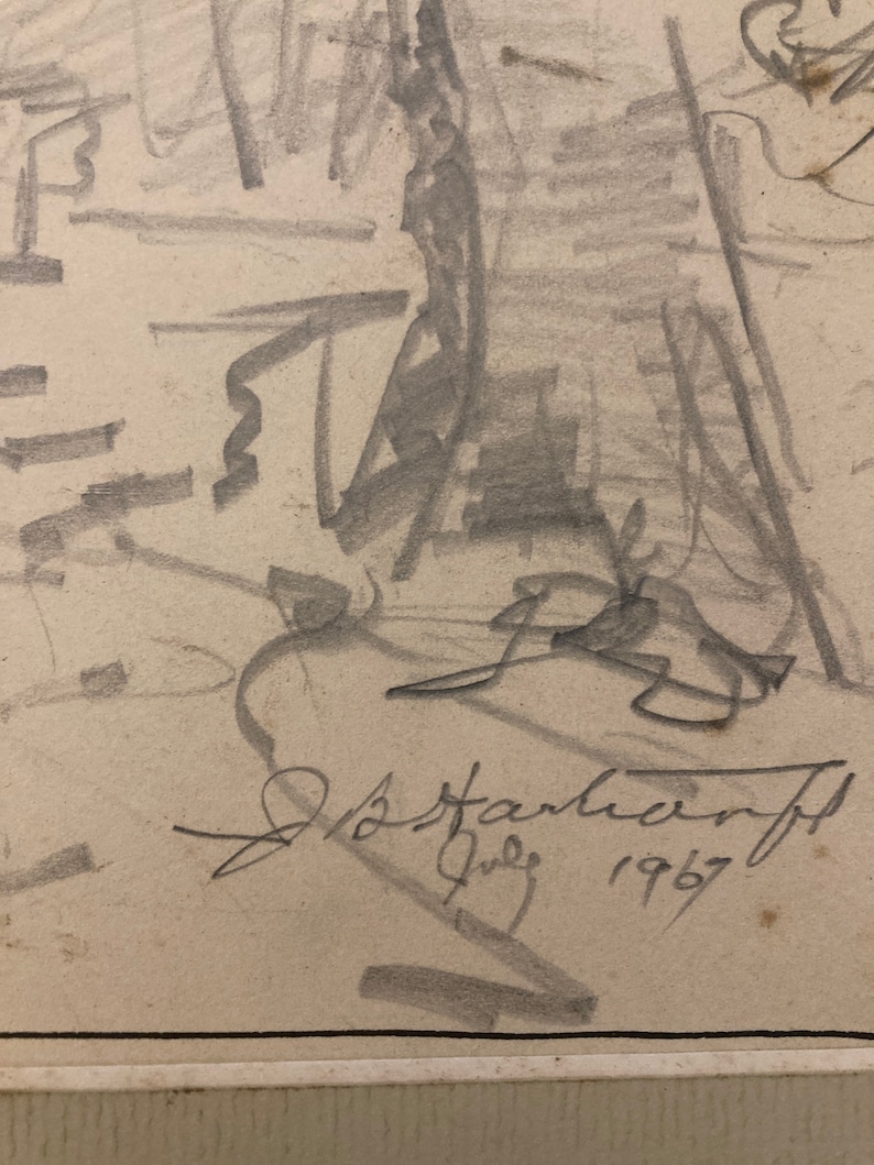 Joseph Beckwith Hartranft Original Drawing on Paper “july 1967” - Etsy