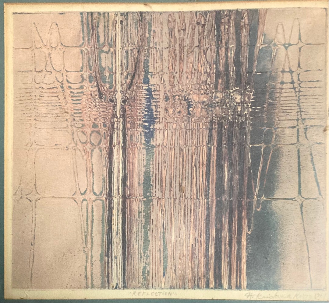KRISHNA REDDY (1925 - 2018) REFLECTION, 1969 Signed Lithograph - Etsy