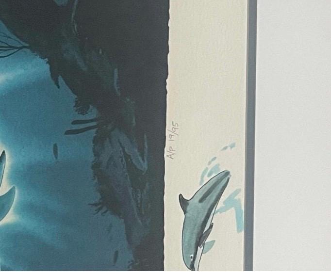 Robert Wyland and Roy Tabora “moonlit Dolphins” Lithograph Signed and ...