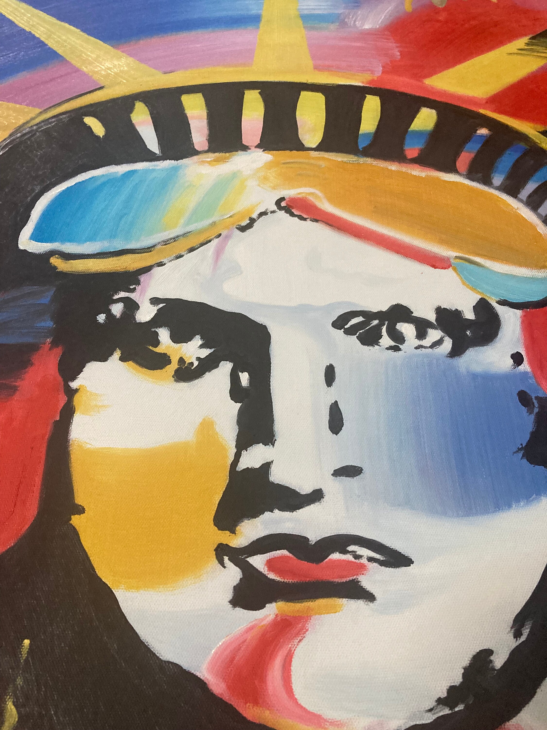Peter Max Painting on Canvas liberty Head - Etsy