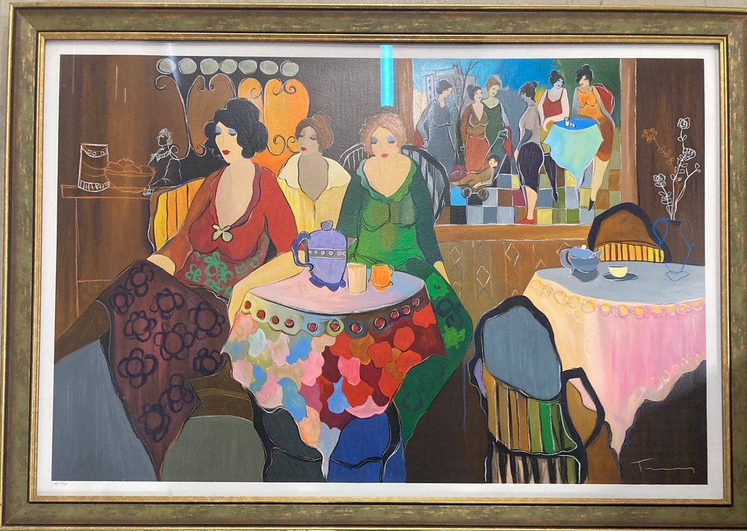 ITZCHAK TARKAY Serigraph Signed and Numbered “waiting in the Tavern” - Etsy