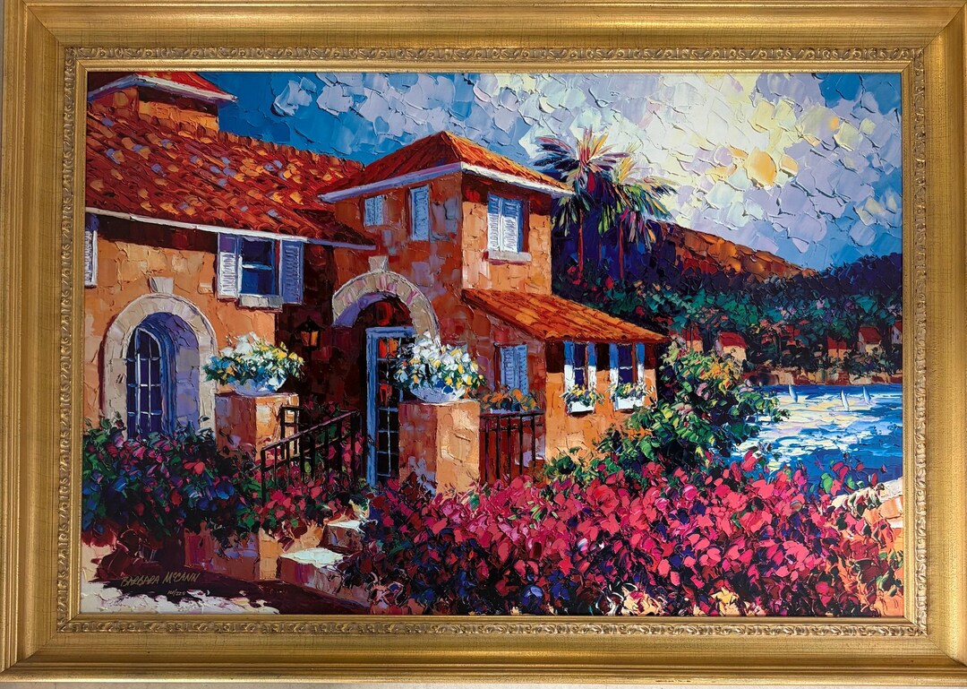 Barbara Mccann "capri Sunset" Giclee on Canvas - Etsy