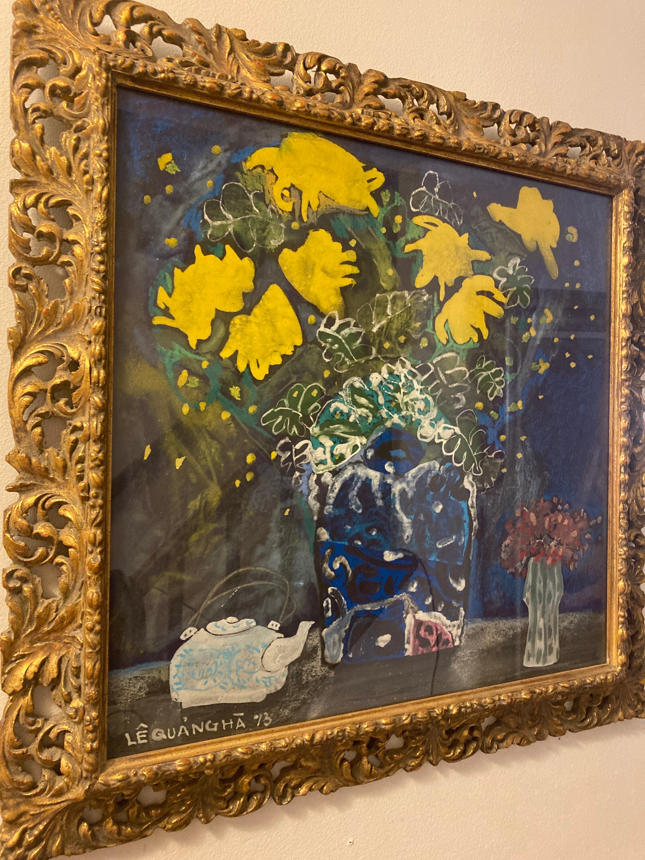 Le Quang Ha (vietnam 1963) Yellow Flowers Gouache on Paper - Etsy