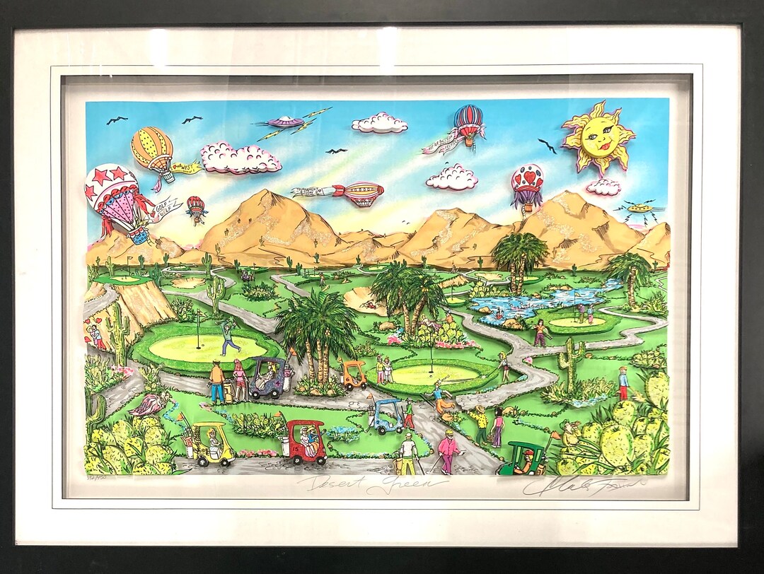 Charles Fazzino 3d Signed and Numbered “desert Green” - Etsy