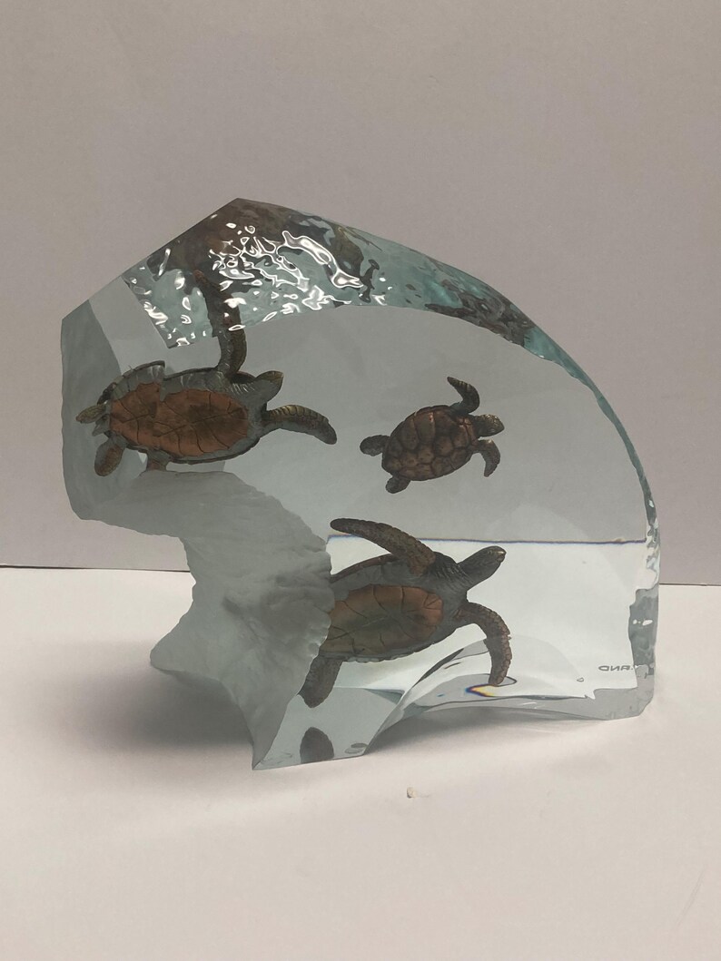 Robert Wyland Turtle Tribe Acrylic Sculpture 2002 - Etsy