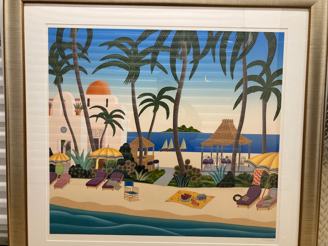 Thomas Mcknight Artist Proof Serigraph “caribbean Lagoon” Signed and ...