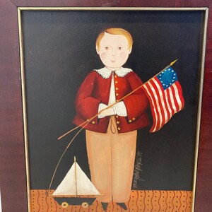 Mary Beth Baxter Folk Art Original Oil Paintings 1998 Matching Set - Etsy