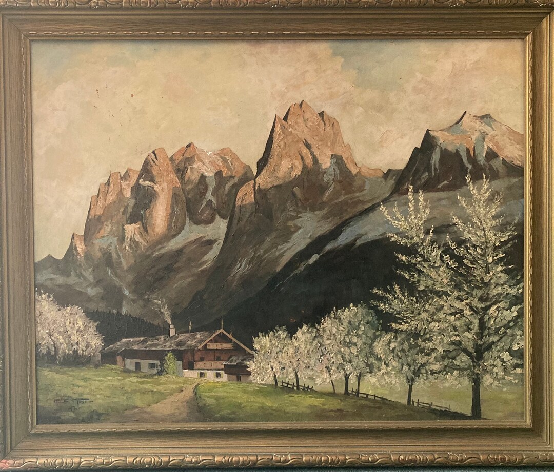 Kurt Moser Original Painting Oil on Board “mountain Scene” - Etsy