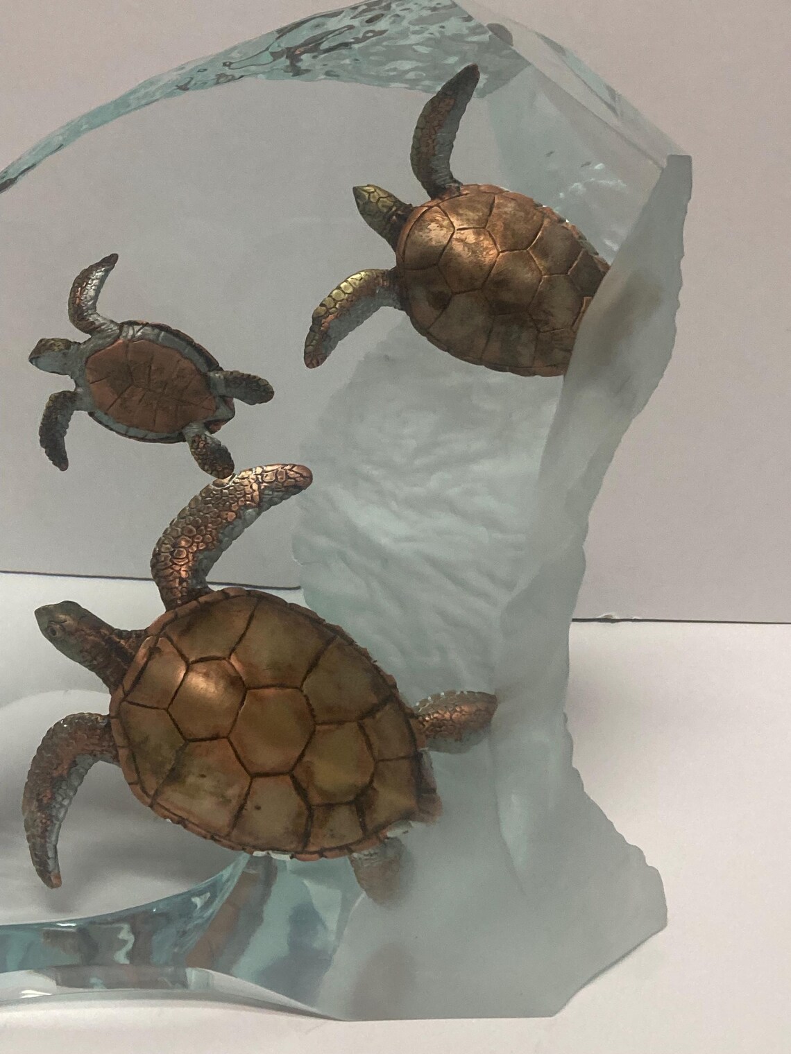 Robert Wyland Turtle Tribe Acrylic Sculpture 2002 - Etsy