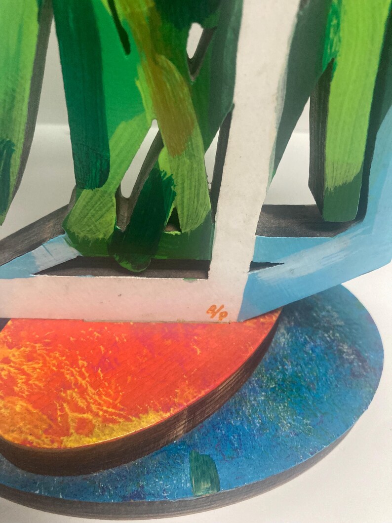 David Gerstein Artist Proof Bouquet of Flowers Wood Sculpture Double ...