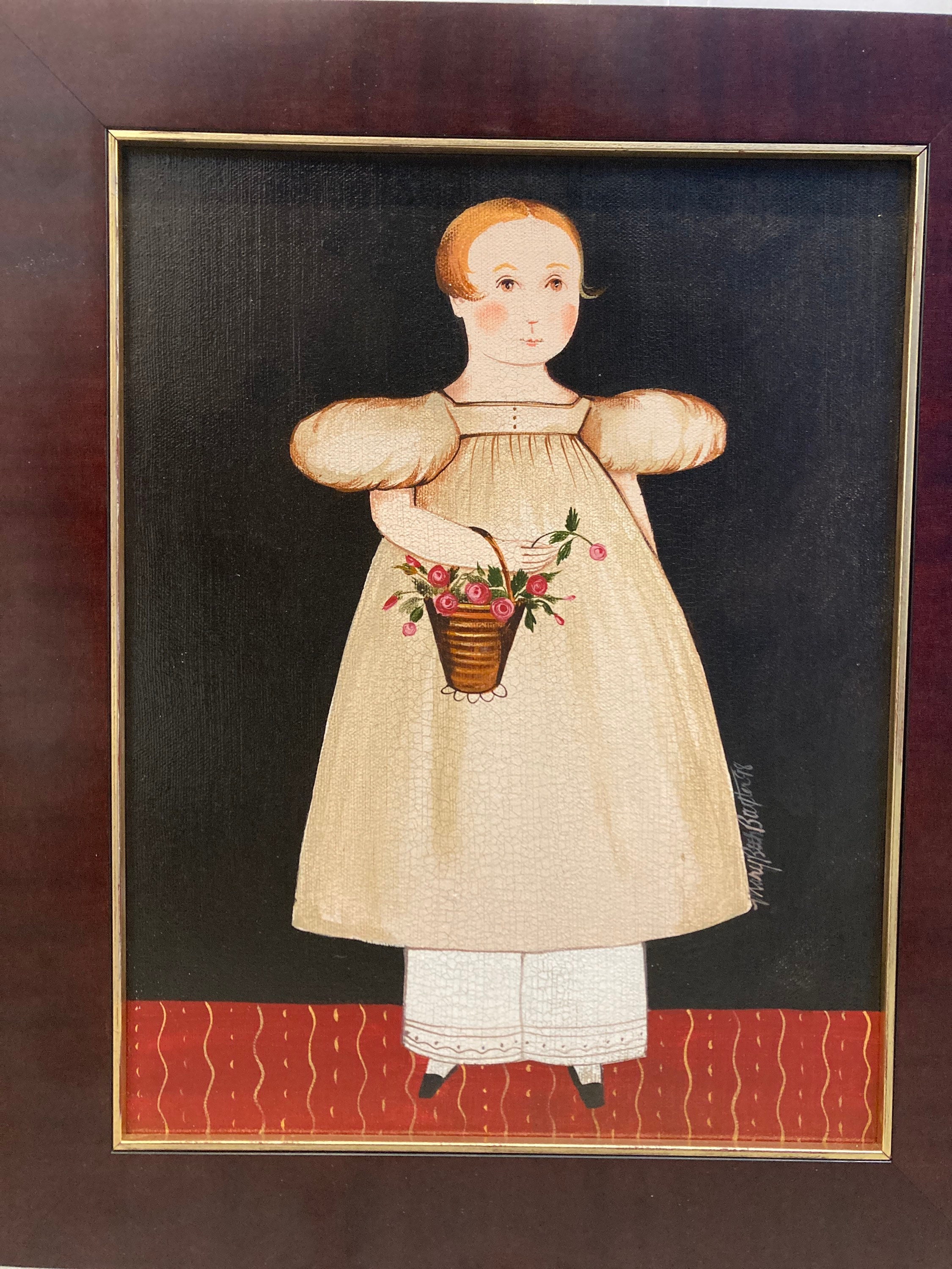 Mary Beth Baxter Folk Art Original Oil Paintings 1998 Matching Set - Etsy