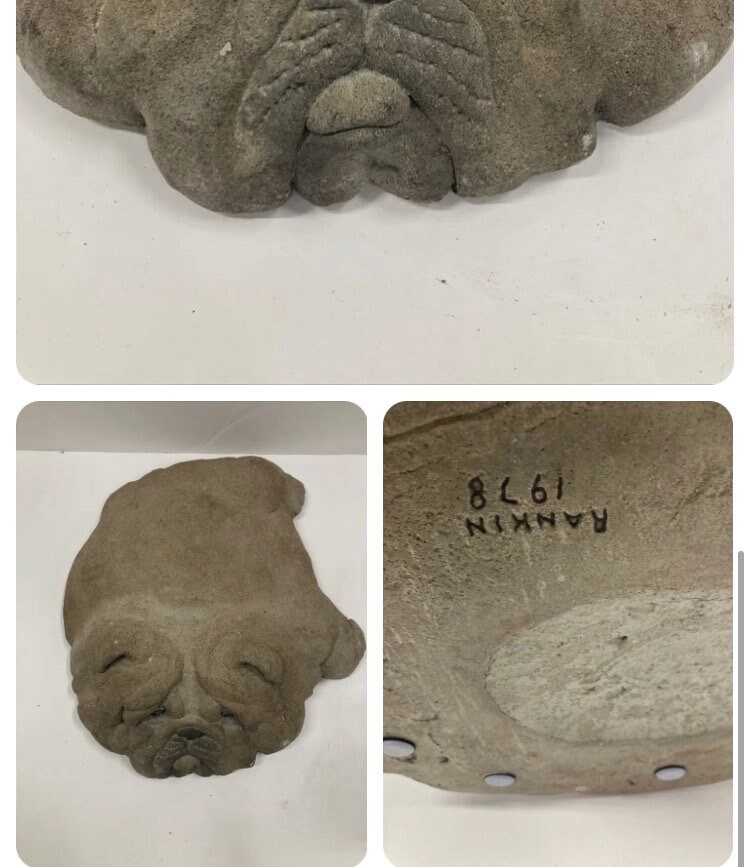 Lou Rankin Concrete Sculpture Signed dog 1978 - Etsy