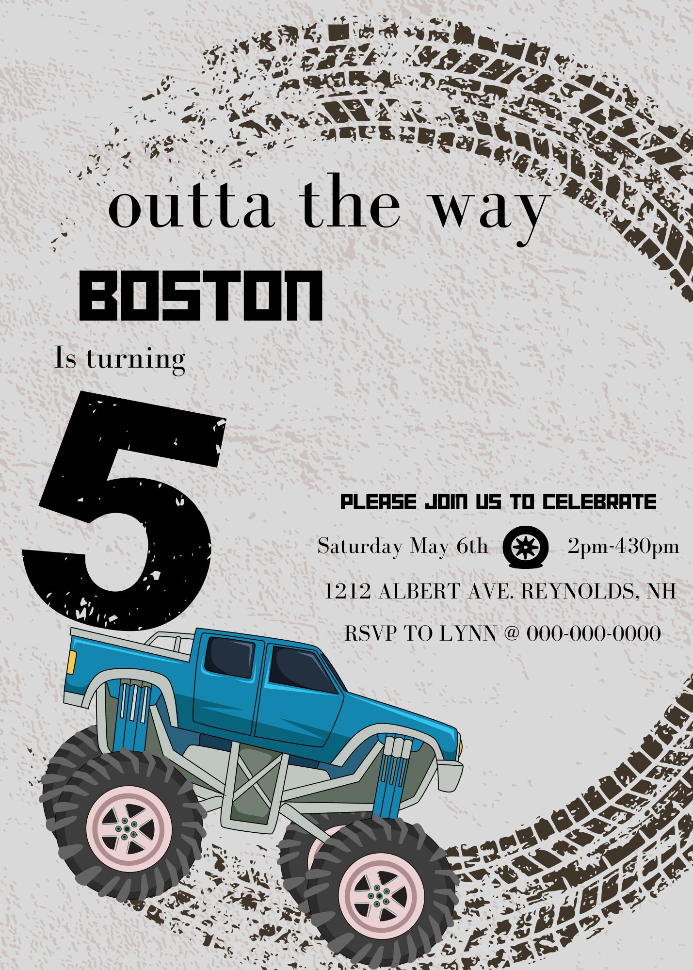 EDITABLE Monster Truck Birthday Invitation - Etsy