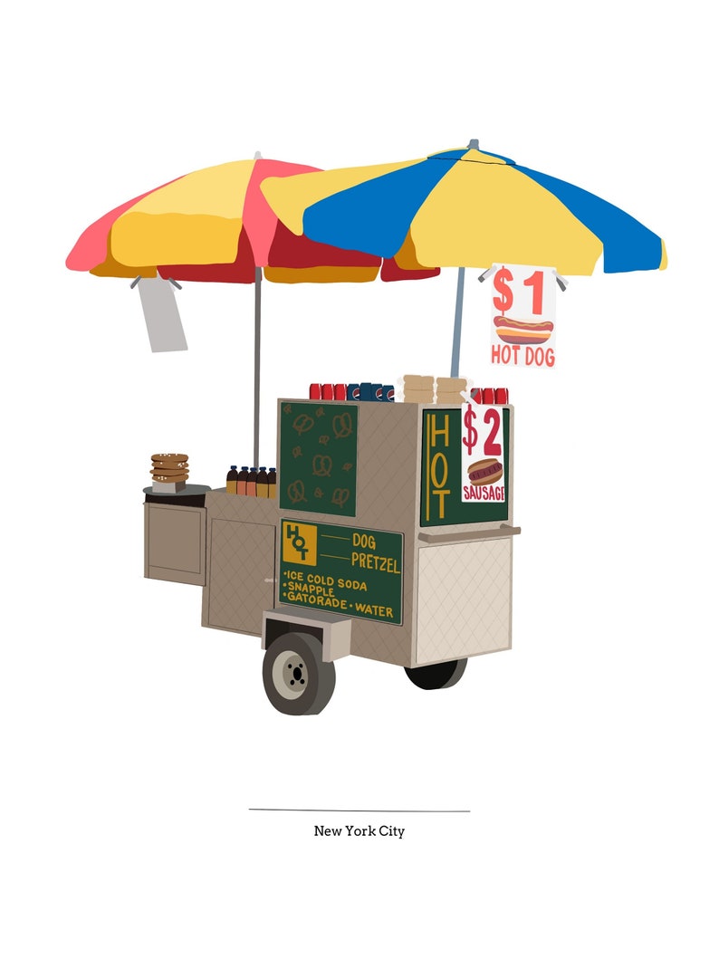 NYC Street Cart Digital Print - Etsy