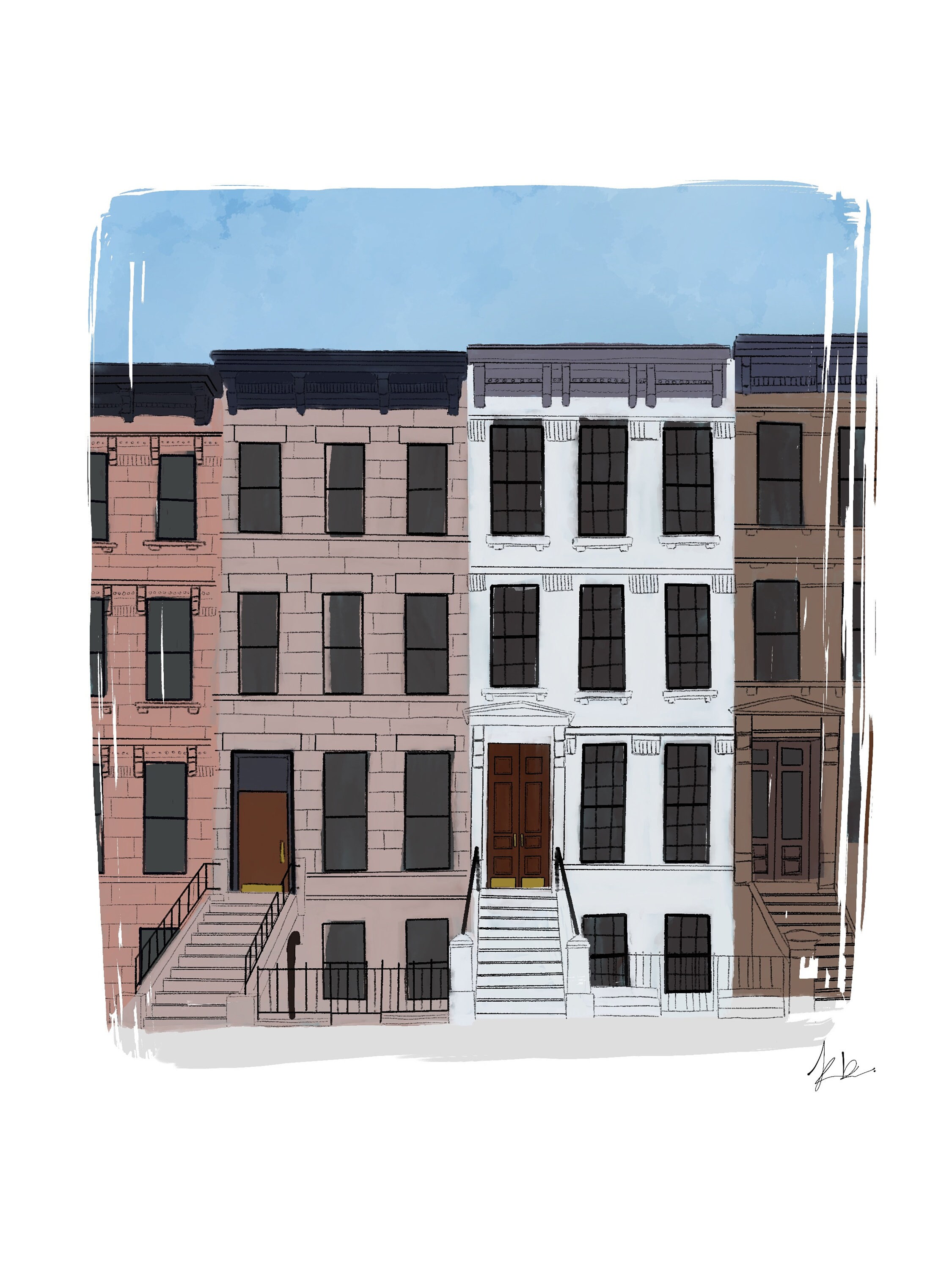 NYC Brownstone Digital Print - Etsy