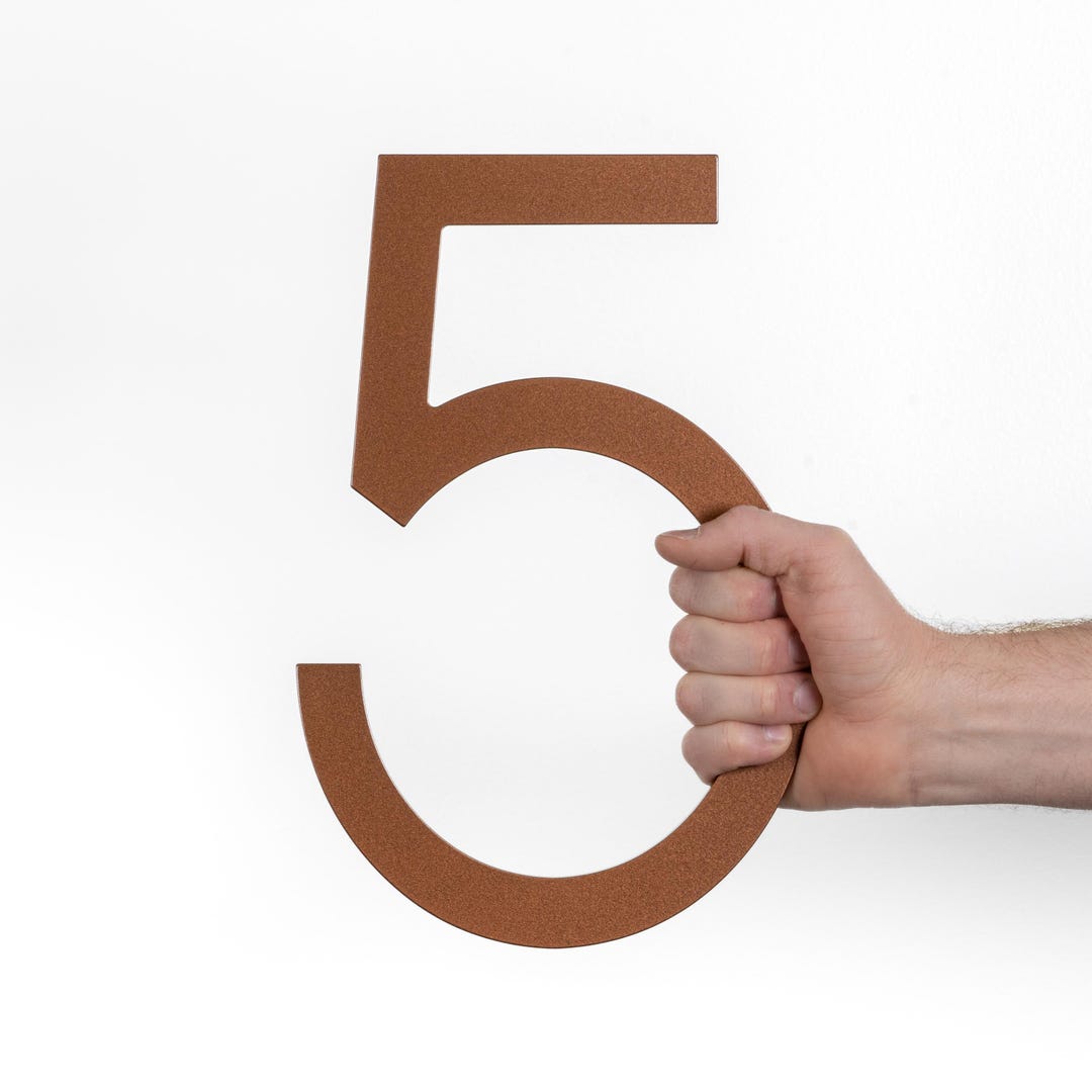 Large Copper House Numbers - 12 Inch Metal Address Numbers With Copper ...