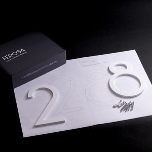 10 Inch House Numbers - Large White Floating Metal House Numbers - Etsy