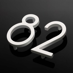 Floating House Numbers - 4 Inch White Metal Address Numbers - Etsy