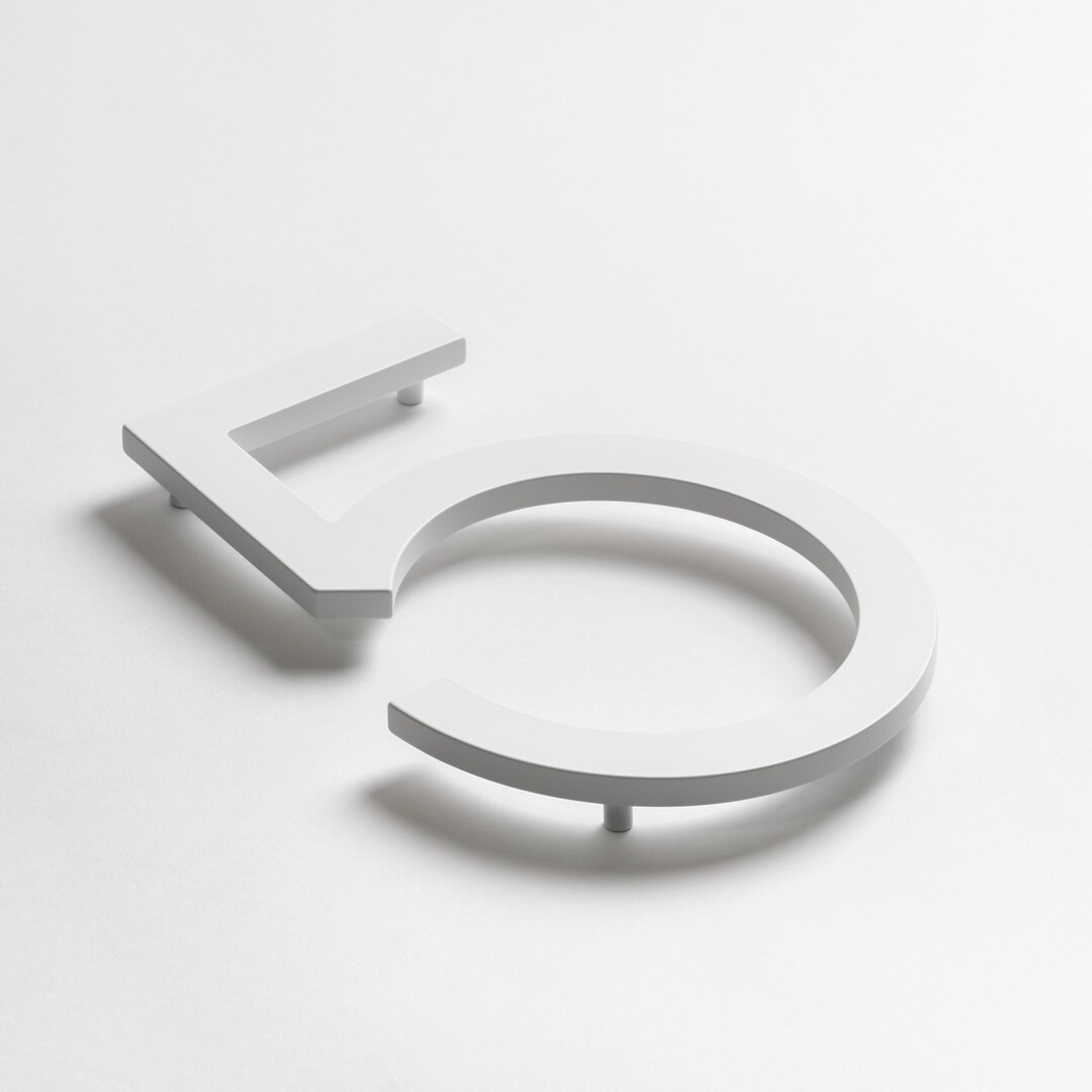 Large Modern House Numbers: 10 Inch White Floating Metal Address ...