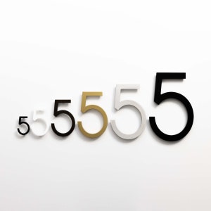 Modern House Numbers - 6 Inch White Metal Address Numbers - Etsy