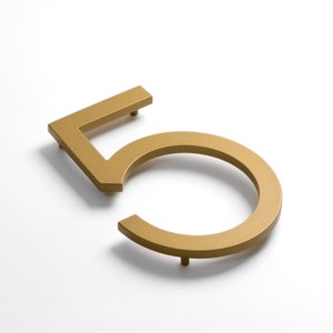 Large Brass House Numbers: 10 Inch Modern Floating Address Numbers - Etsy