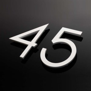 10 Inch House Numbers - Large White Floating Metal House Numbers - Etsy