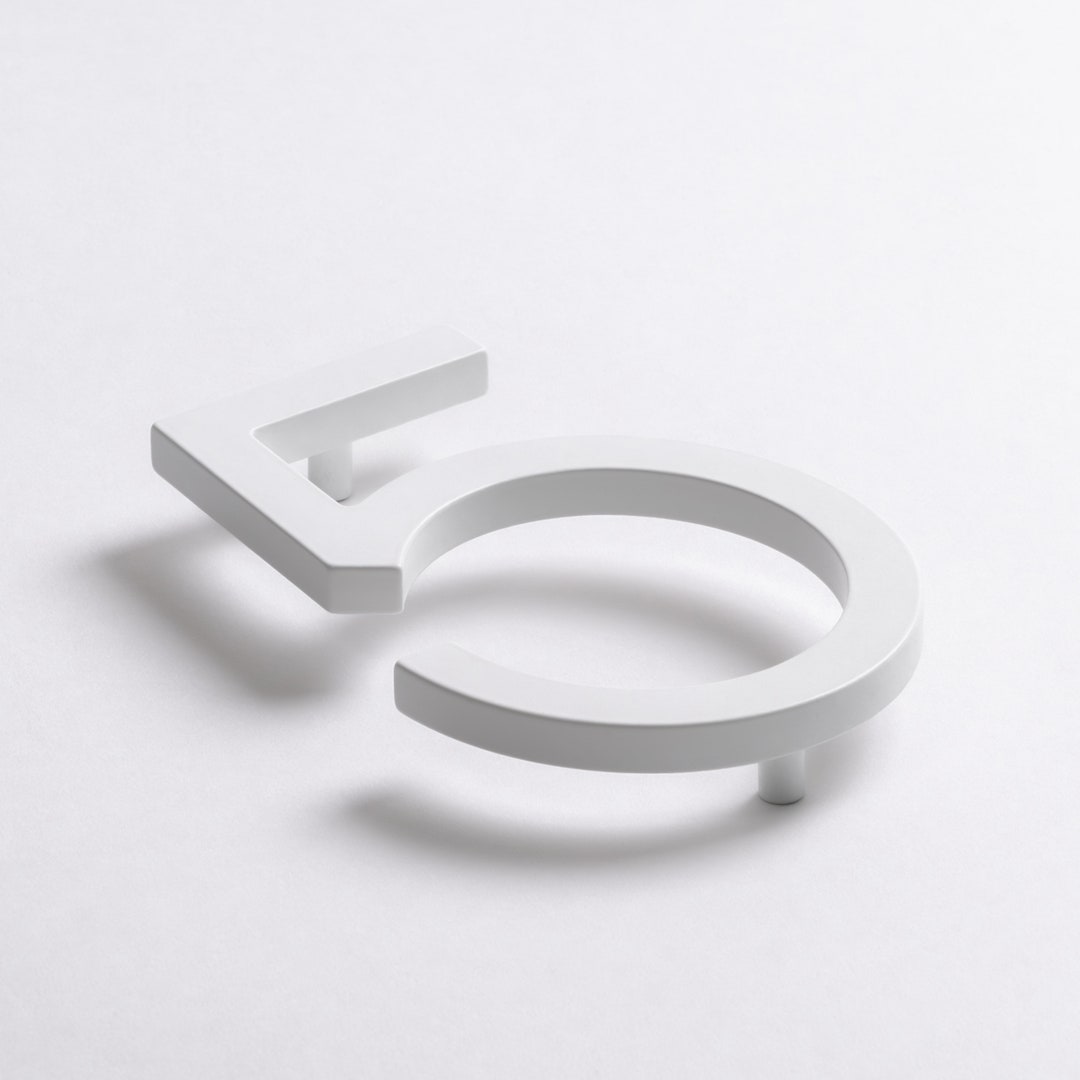 Floating House Numbers: 4 Inch White Metal Address Numbers - Etsy