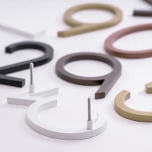 Modern House Numbers - 6 Inch White Metal Address Numbers - Etsy