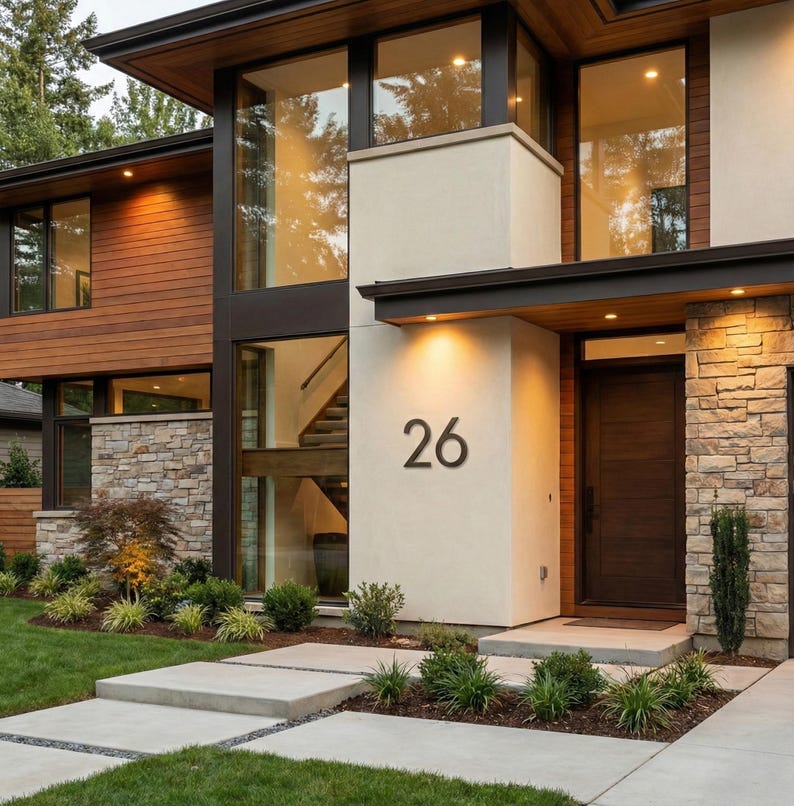 Large House Numbers: 12 Inch Dark Bronze Metal Address Numbers - Etsy