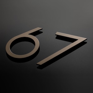 Large Dark Bronze House Numbers - 12 Inch Metal Address Numbers - Etsy